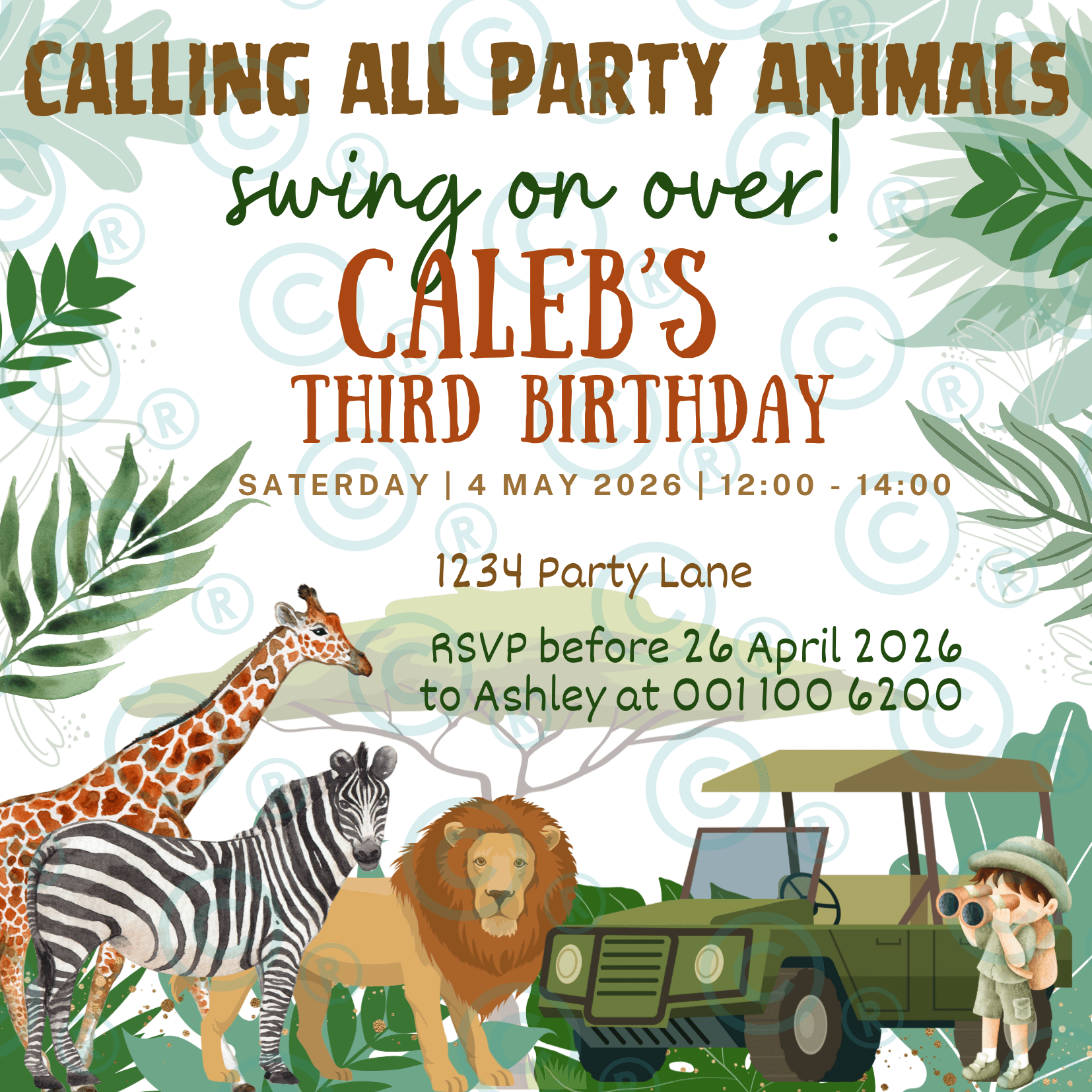 Safari Party Invitation – She Ruby Designs